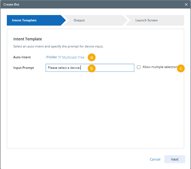 Create Chatbot from Intent Template