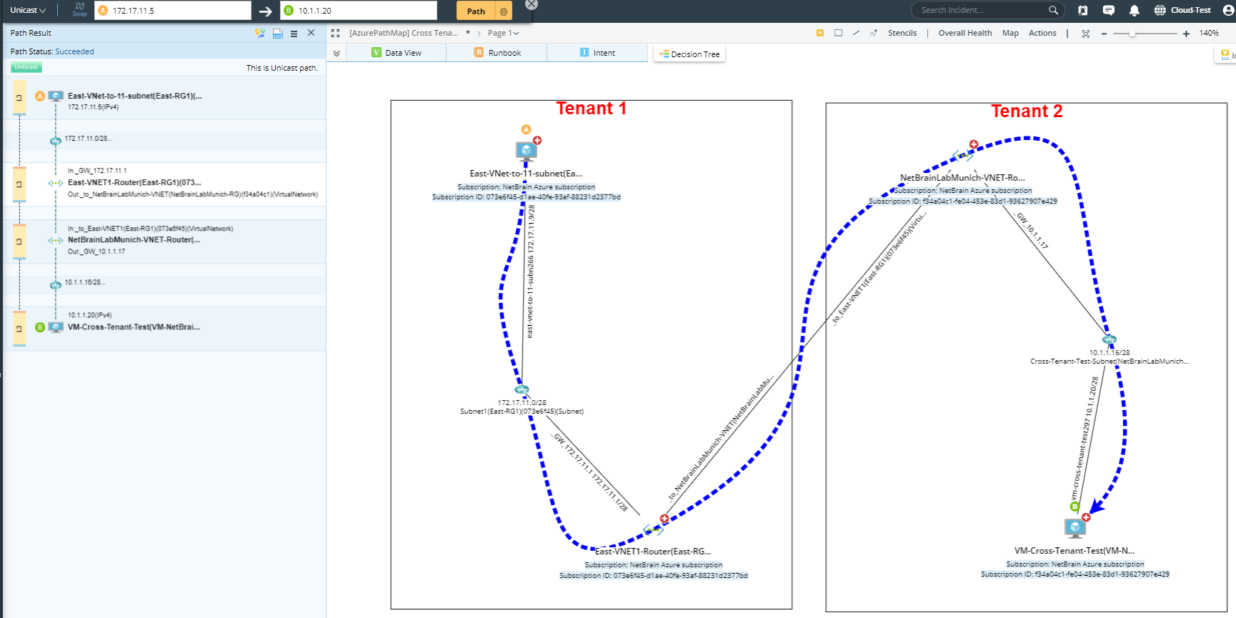Run Application Path Across Azure Network