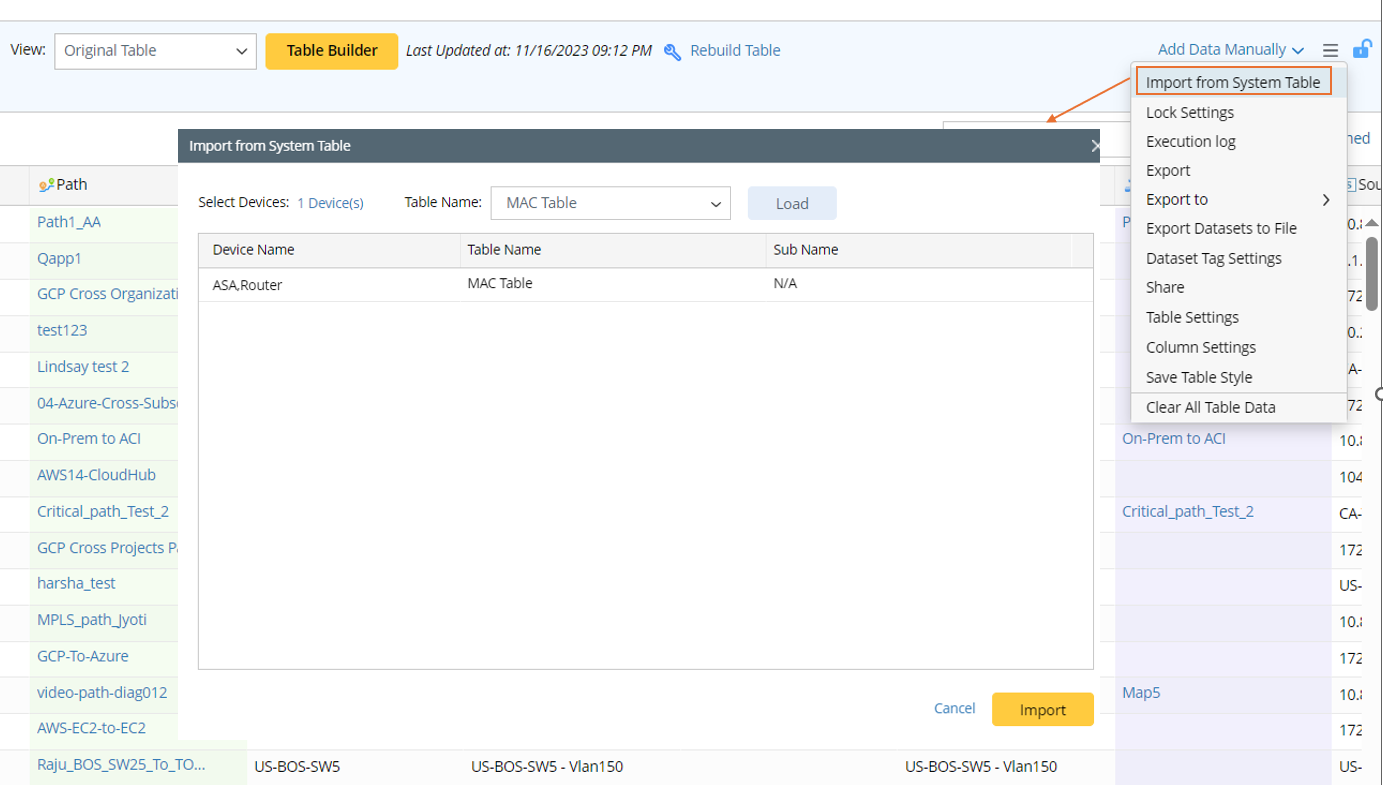 Add ADT Data with System Table