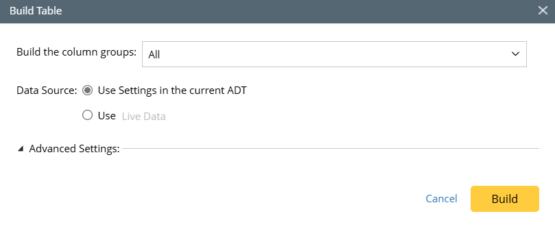 Build Column Group from Intent Cluster