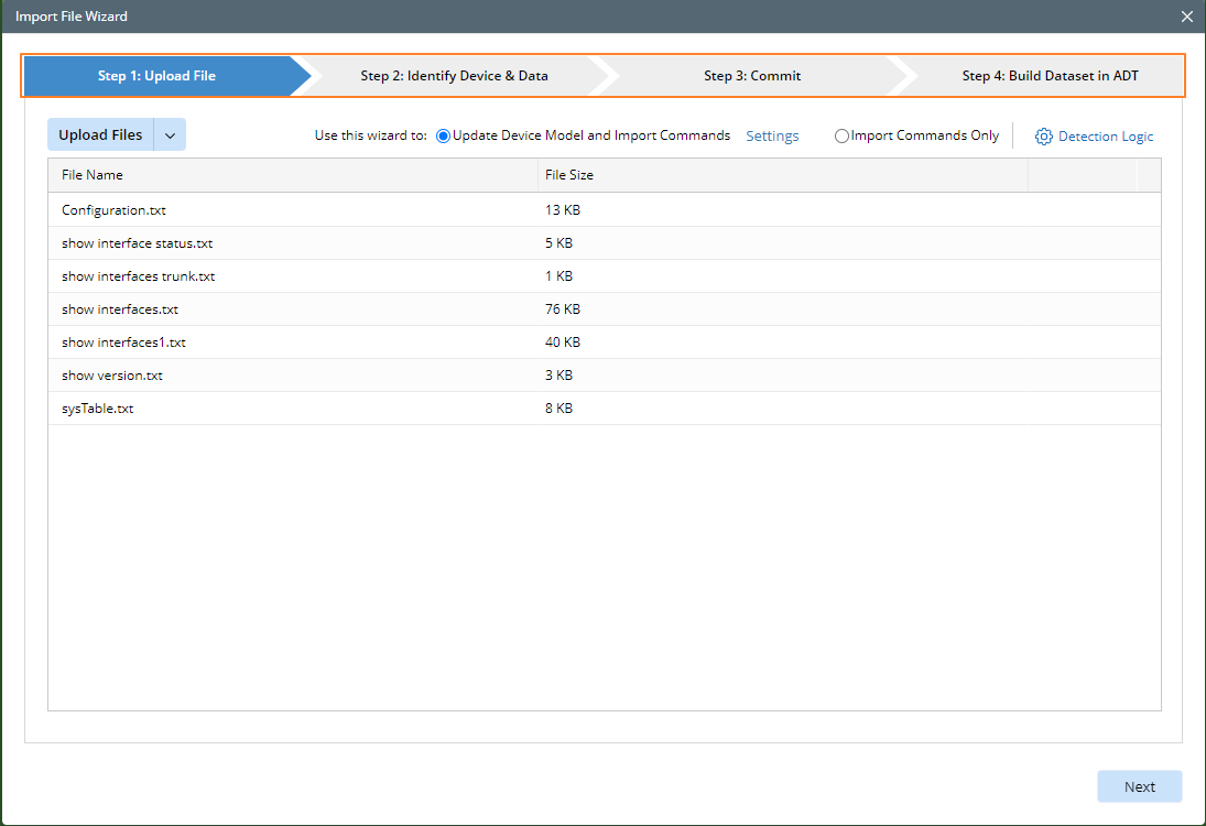 Define Import File Wizard