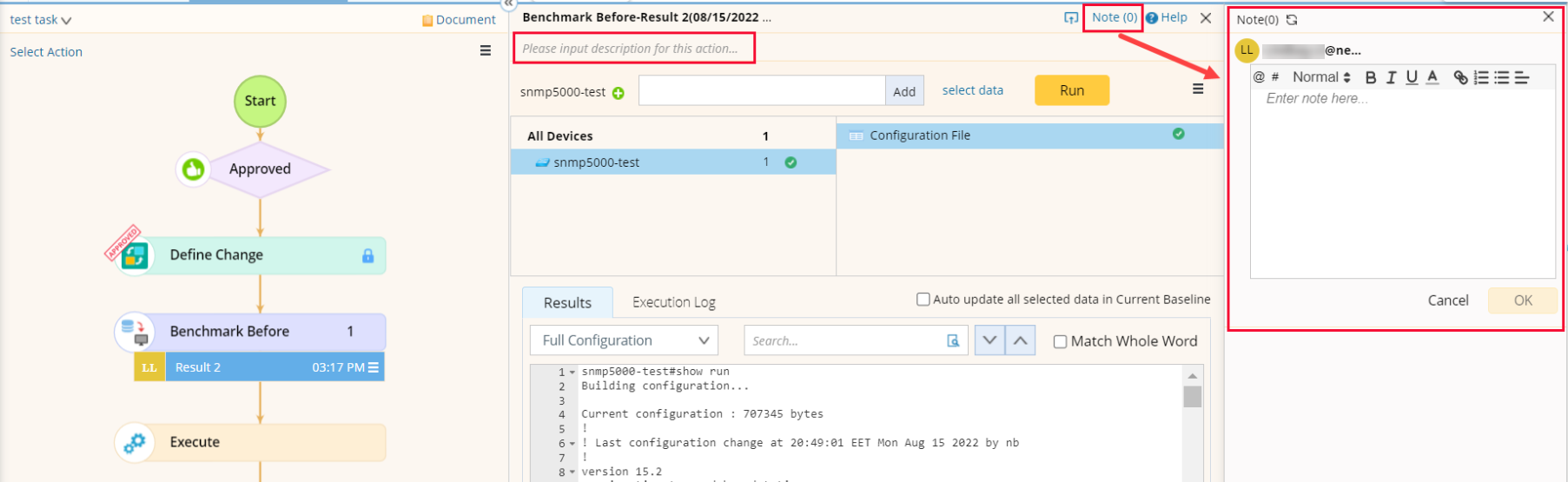 Exporting a Network Change Task to Word