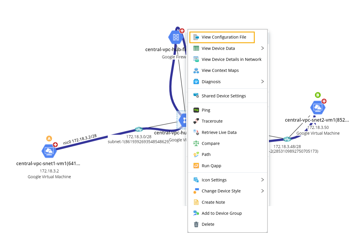 View GCP Object Configurations