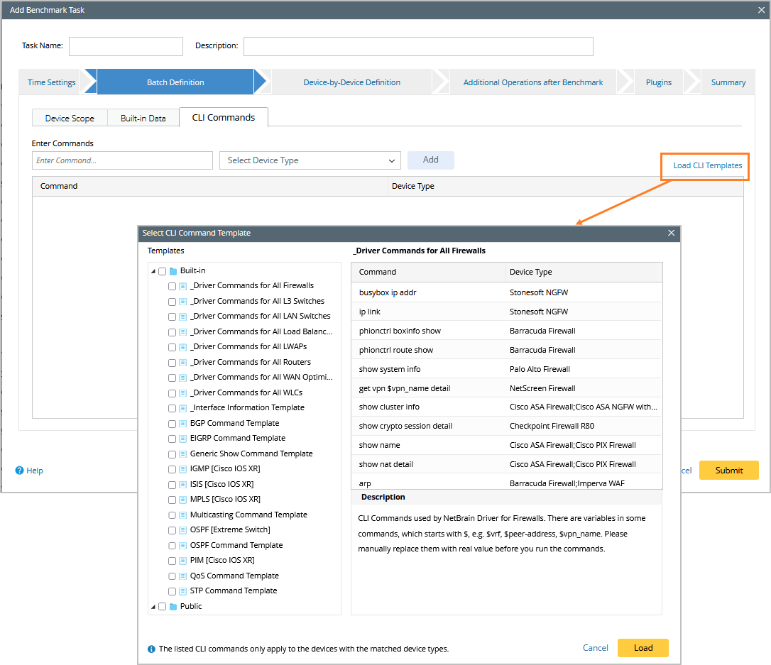 Import and Export CLI Commands Template