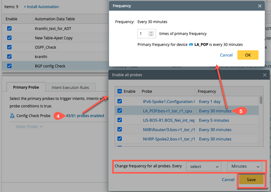 Primary Probe configuration to trigger ADT Intents