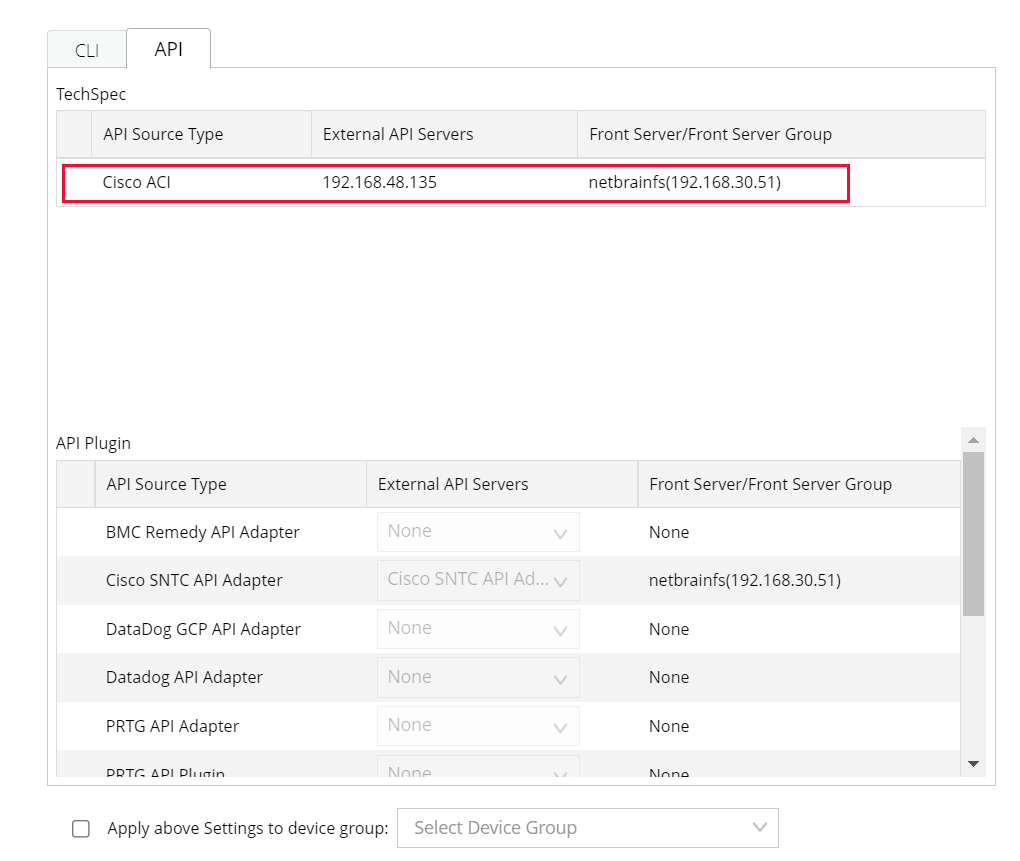 Settings of Different Access Methods