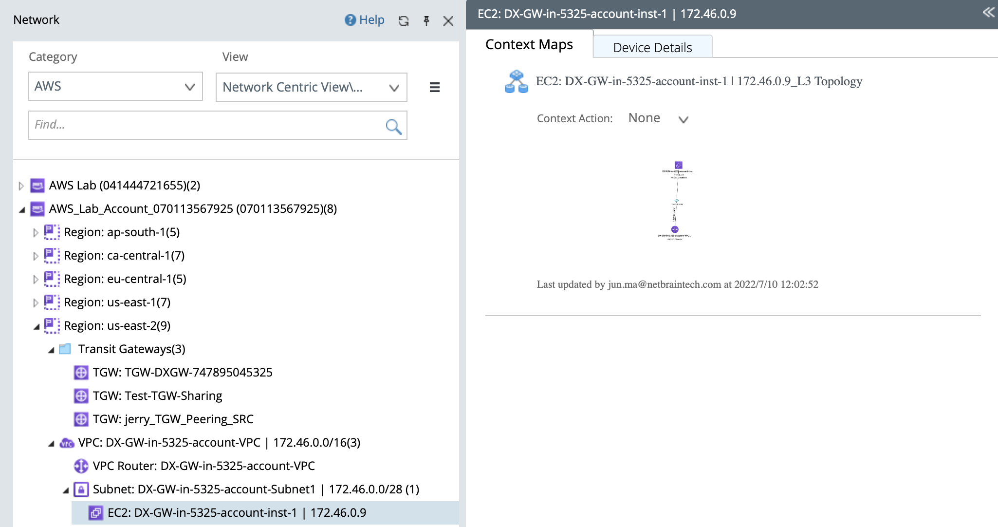 Comprender el árbol de red de AWS
