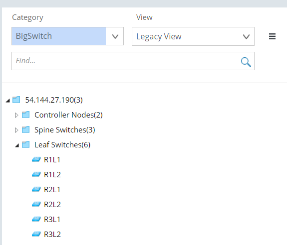 Ver Big Switch Network por vista heredada